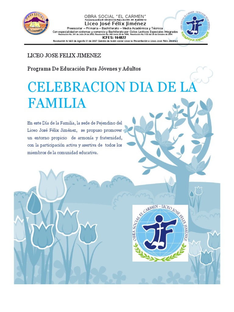 Formato Informe Día de La Familia