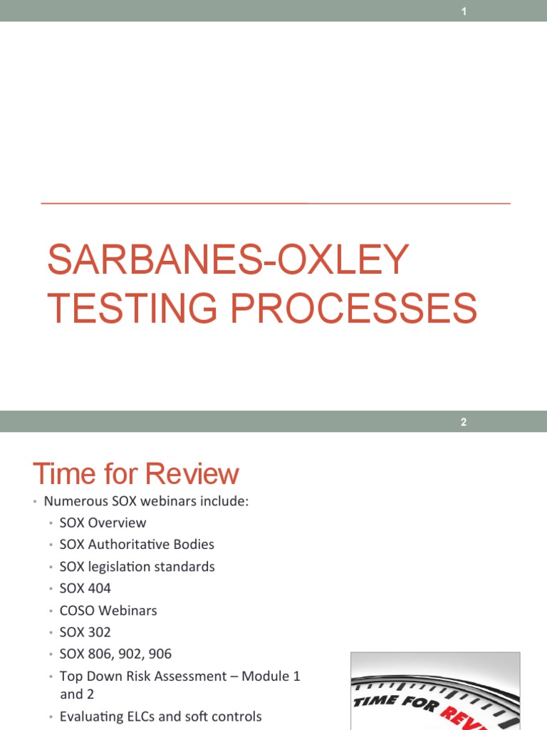 Sox Testing Compressed | PDF | Sarbanes–Oxley Act | Risk
