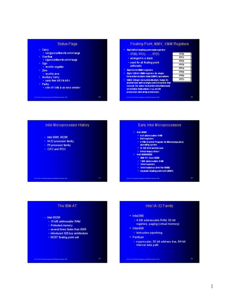 Status Flags Floating-Point, MMX, XMM Registers | PDF | Computer ...