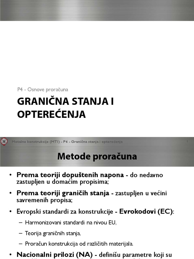 Granicna Stanja I Opterecenja | PDF