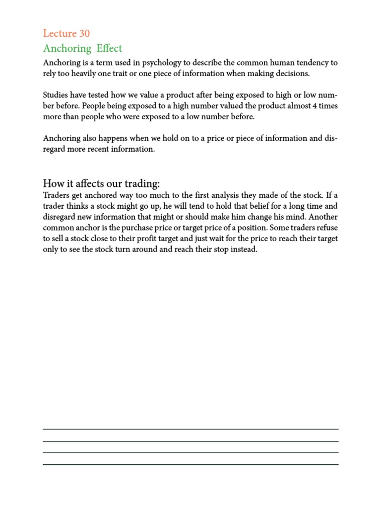 Lecture 30 Anchoring Effect PDF | PDF