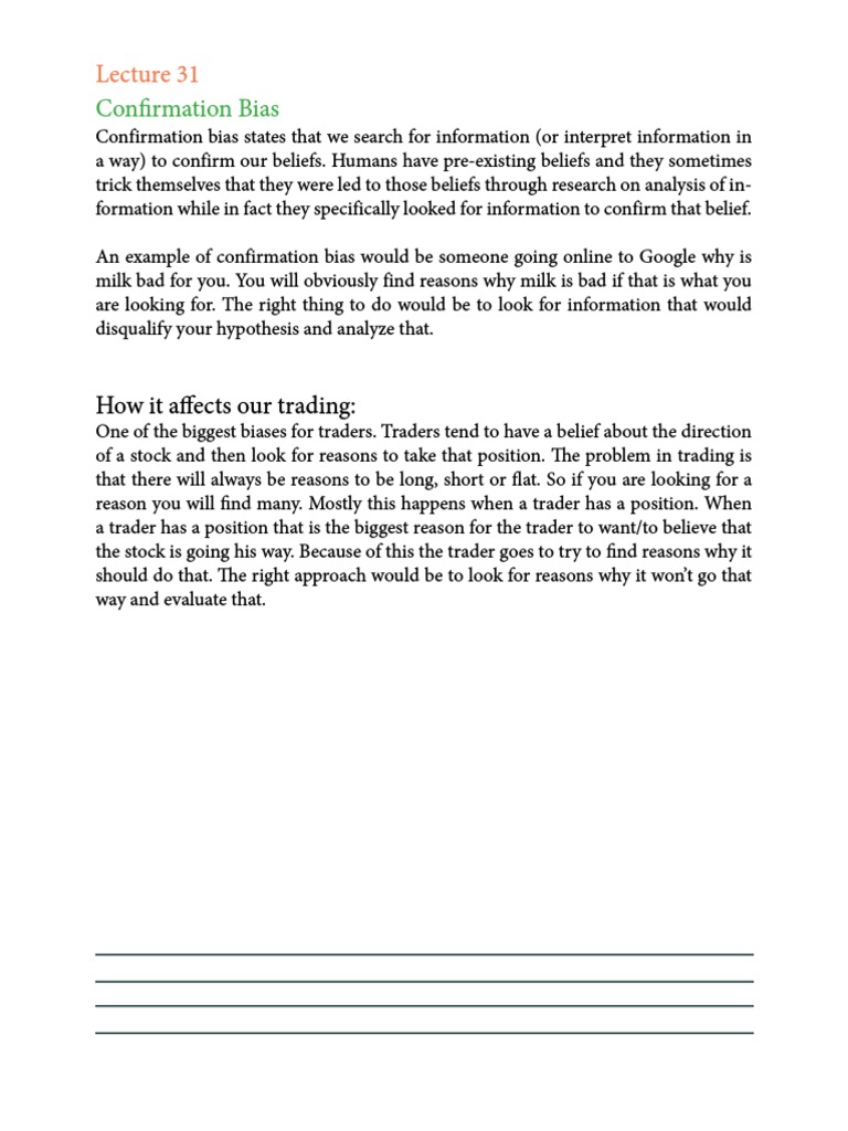 Lecture 31 Confirmation Bias PDF | PDF