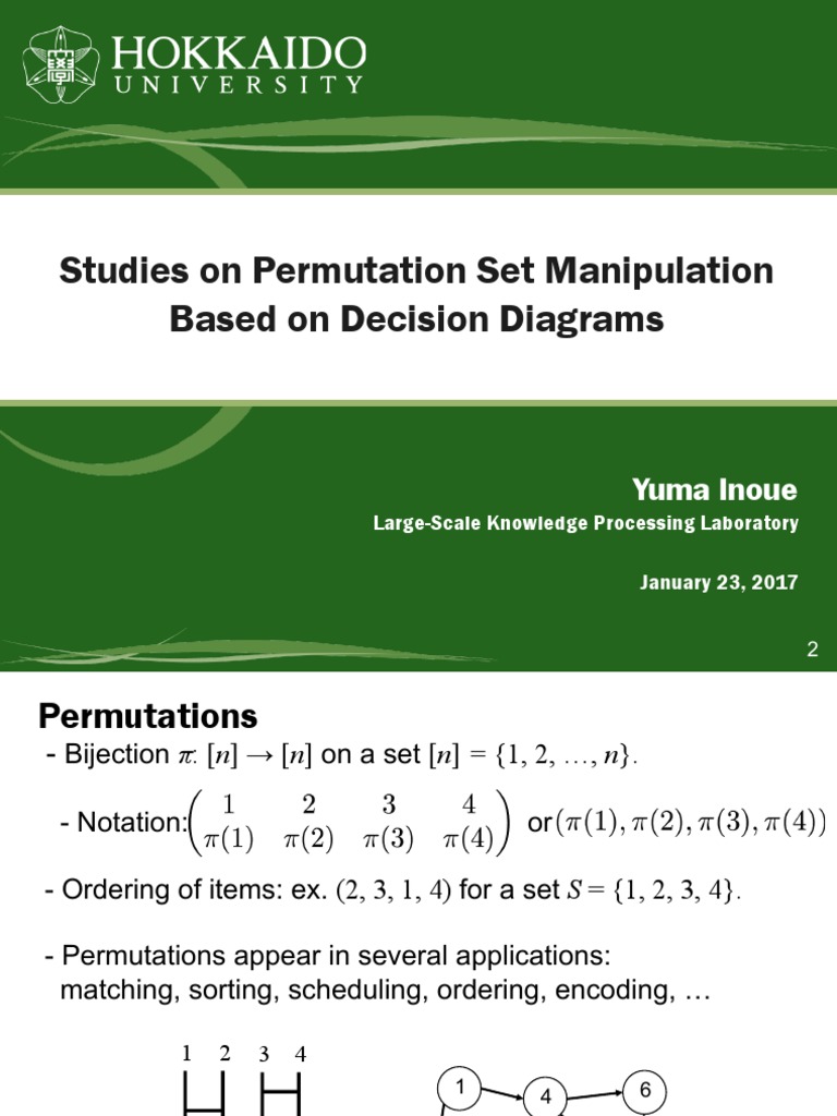 Studies On Permutation Set Manipulation Based On Decision Diagrams ...