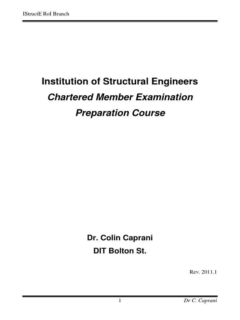 IStructE CM Exam Preparation Course | PDF