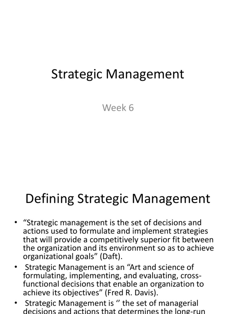 Strategic Management PDF | PDF | Strategic Management | Goal