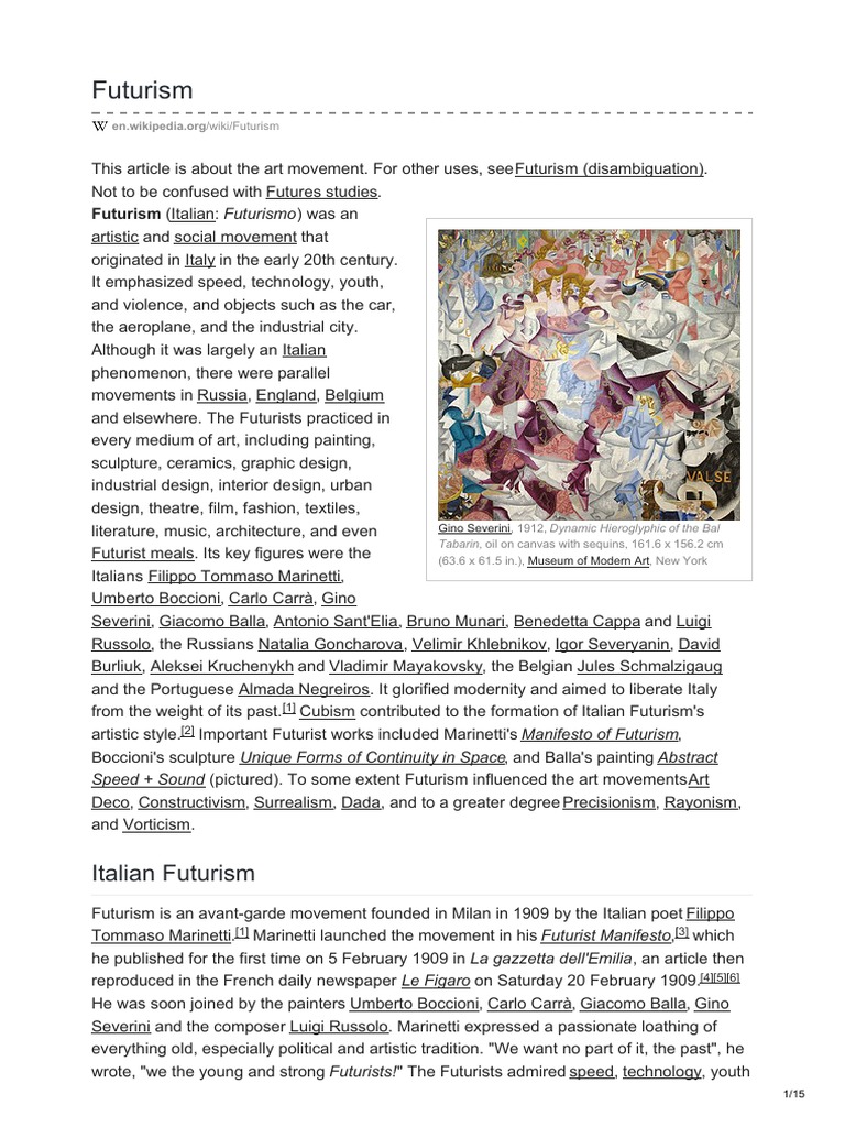 Futurism | PDF | Modern Art | Art Movements