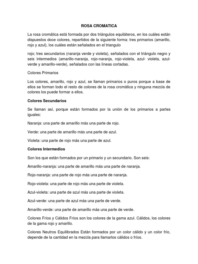 Rosa Cromática: Colores y Combinaciones | PDF | Color | Azul