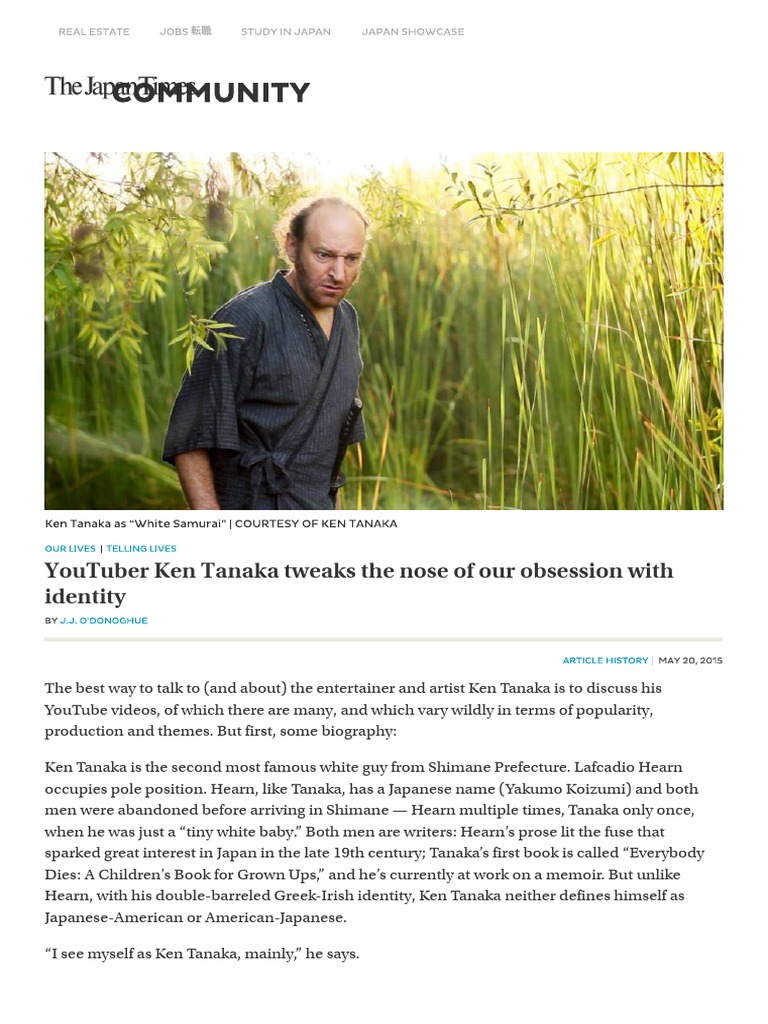 YouTuber Ken Tanaka Tweaks The Nose of Our Obsession With Identity ...