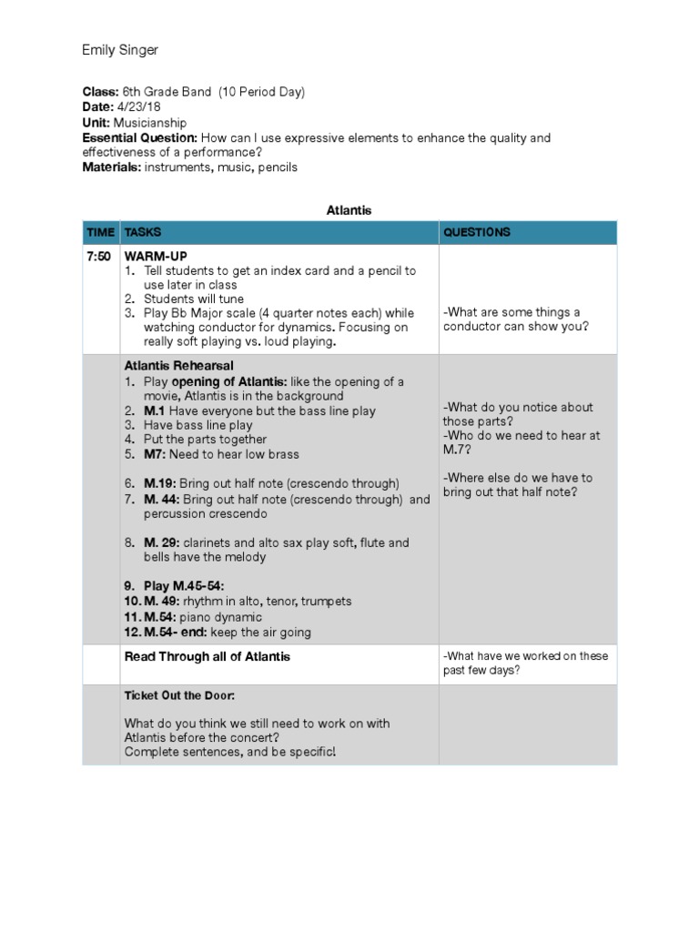 6th Grade Band 4 23 | PDF