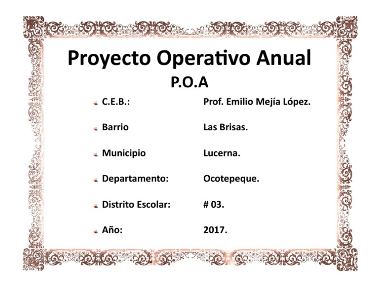 Portada Del POA 2017 | PDF