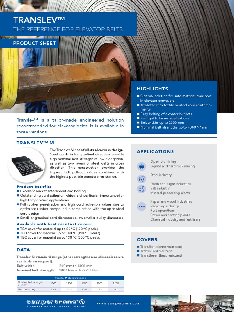 Sempertrans Productsheet Translev en July 2017 Web 04 | PDF | Belt ...