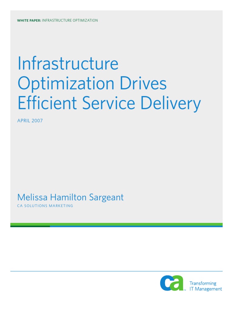 Infrastructure Optimization Drives Efficient Service Delivery | PDF ...