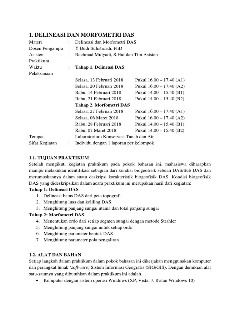 Deliniasi Morfometri DAS | PDF