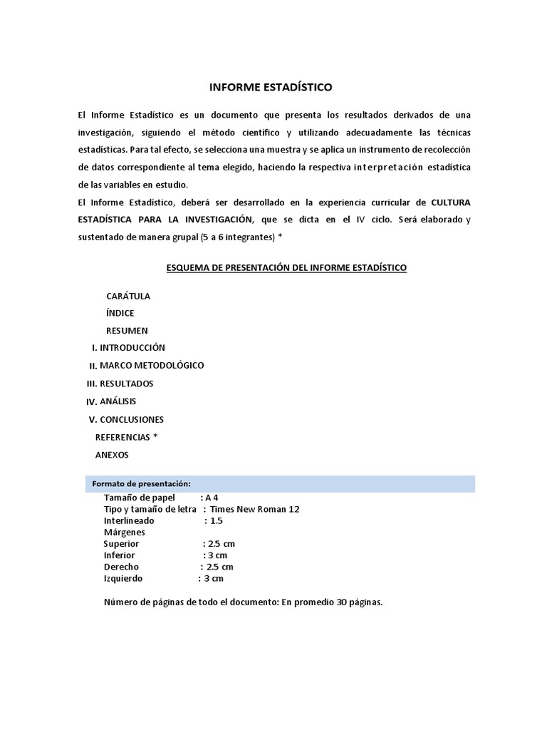 INFORME ESTADÍSTICO.docx | Estadísticas | Hipótesis | Prueba gratuita ...