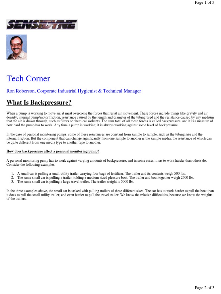 Tech Corner: What Is Backpressure? | PDF | Pressure Measurement | Pump