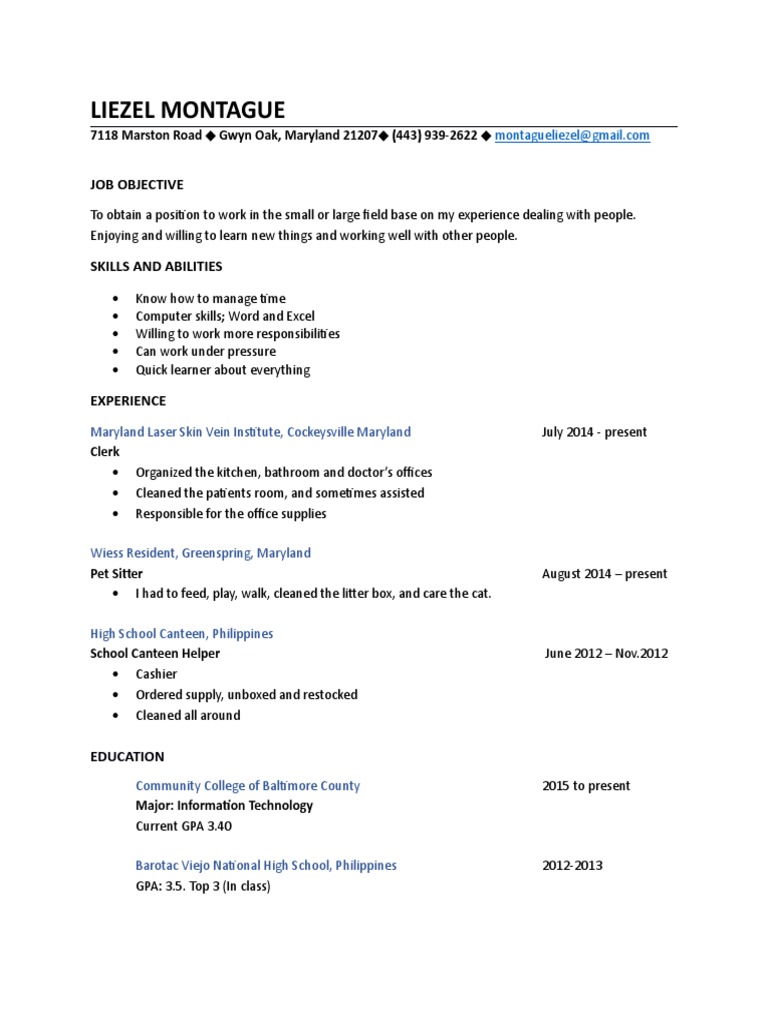 Liezel Resume Final | PDF | Wellness