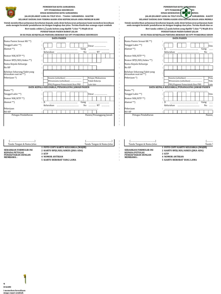 Form Pendaftaran & Kir | PDF