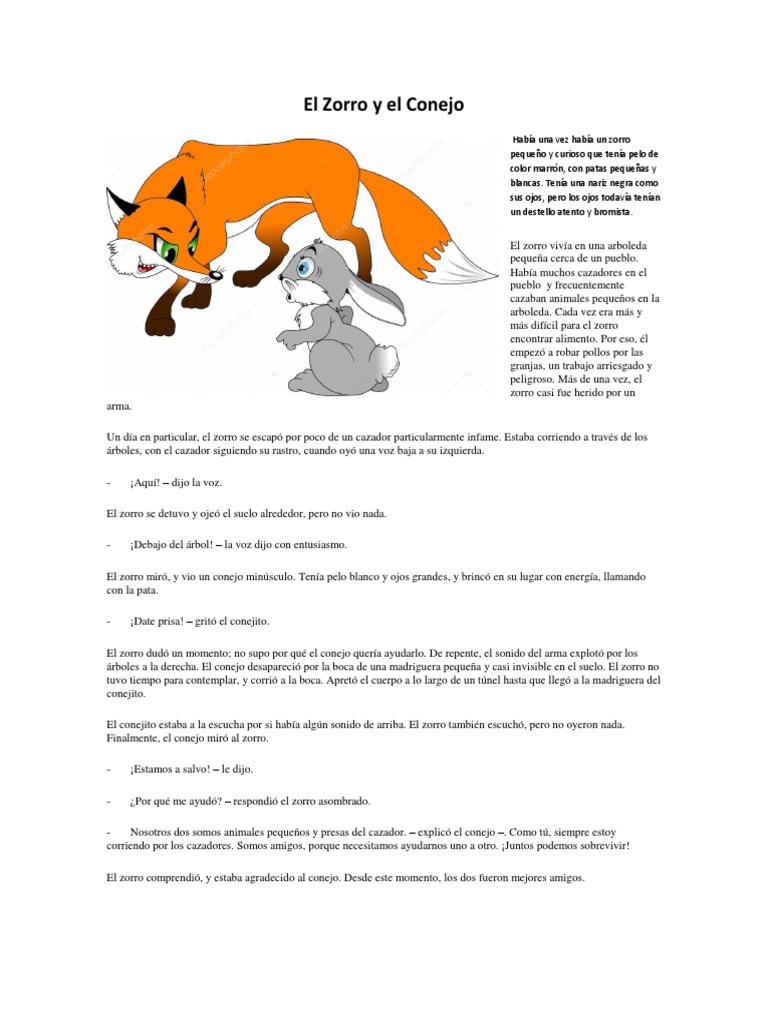 La amistad del zorro y el conejo | PDF | Ocio