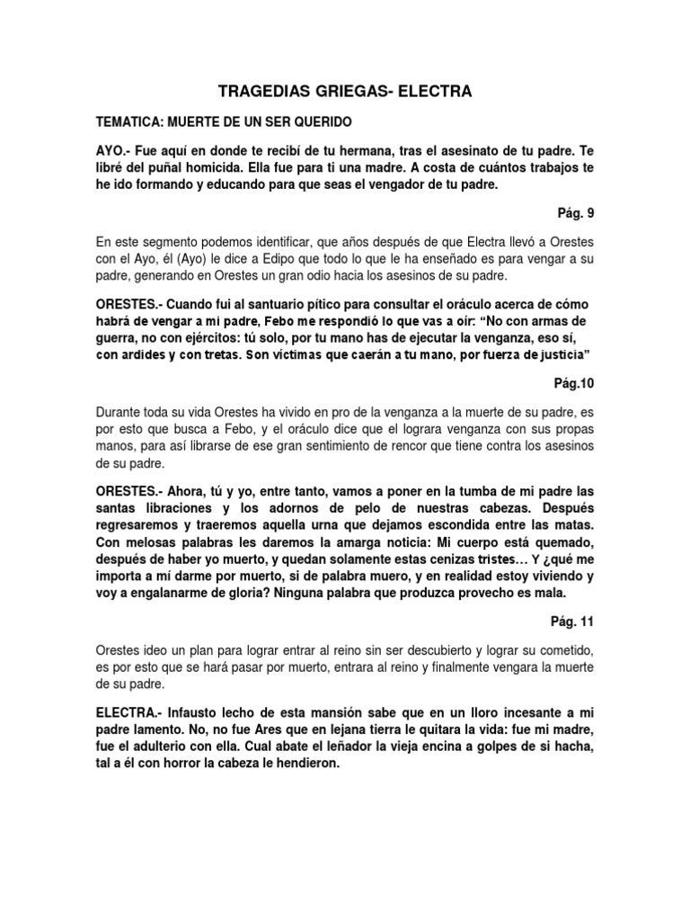 Electra | PDF | Clitemnestra | Venganza