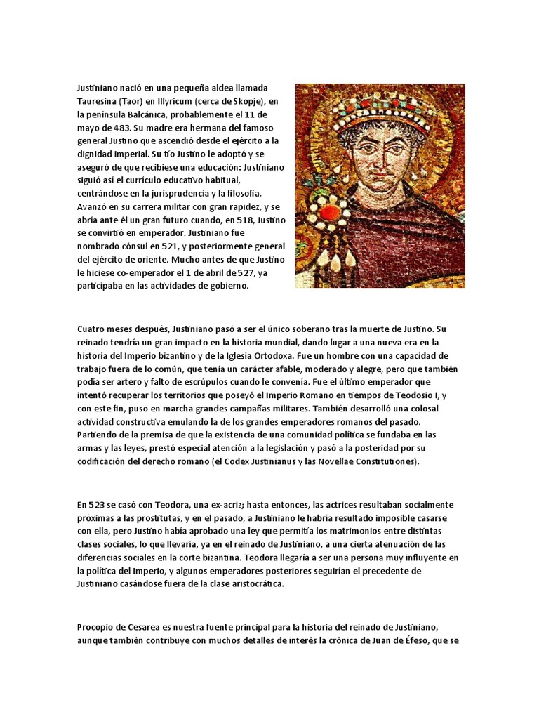 Justiniano Biografia | PDF | Justiniano I | imperio Bizantino