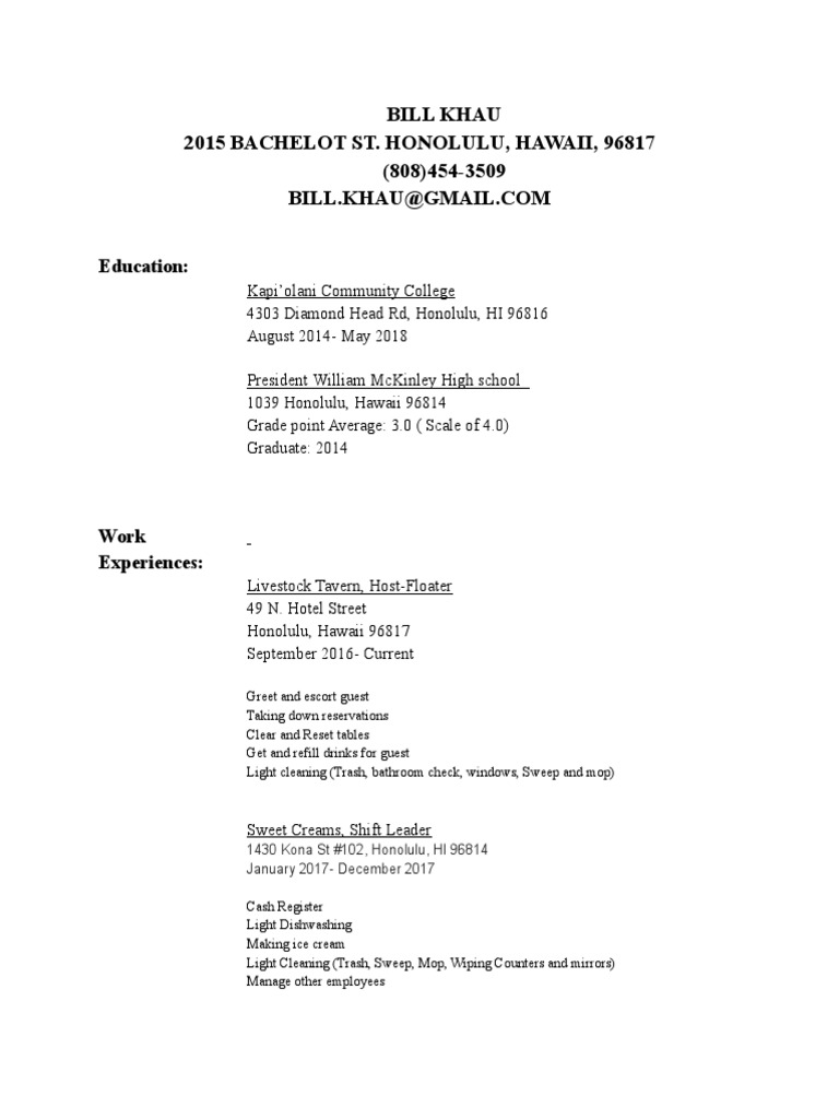 Bills Resume | PDF | Business