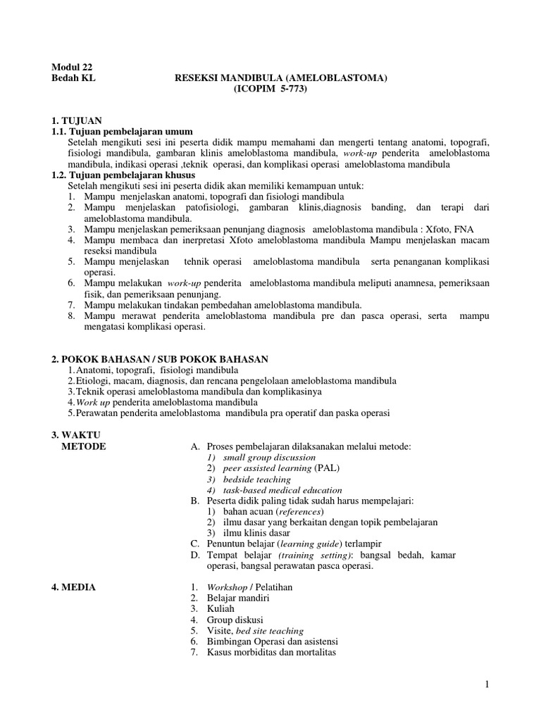 22 Reseksi Mandibula Ameloblastoma | PDF | Pengembangan Diri | Sains ...