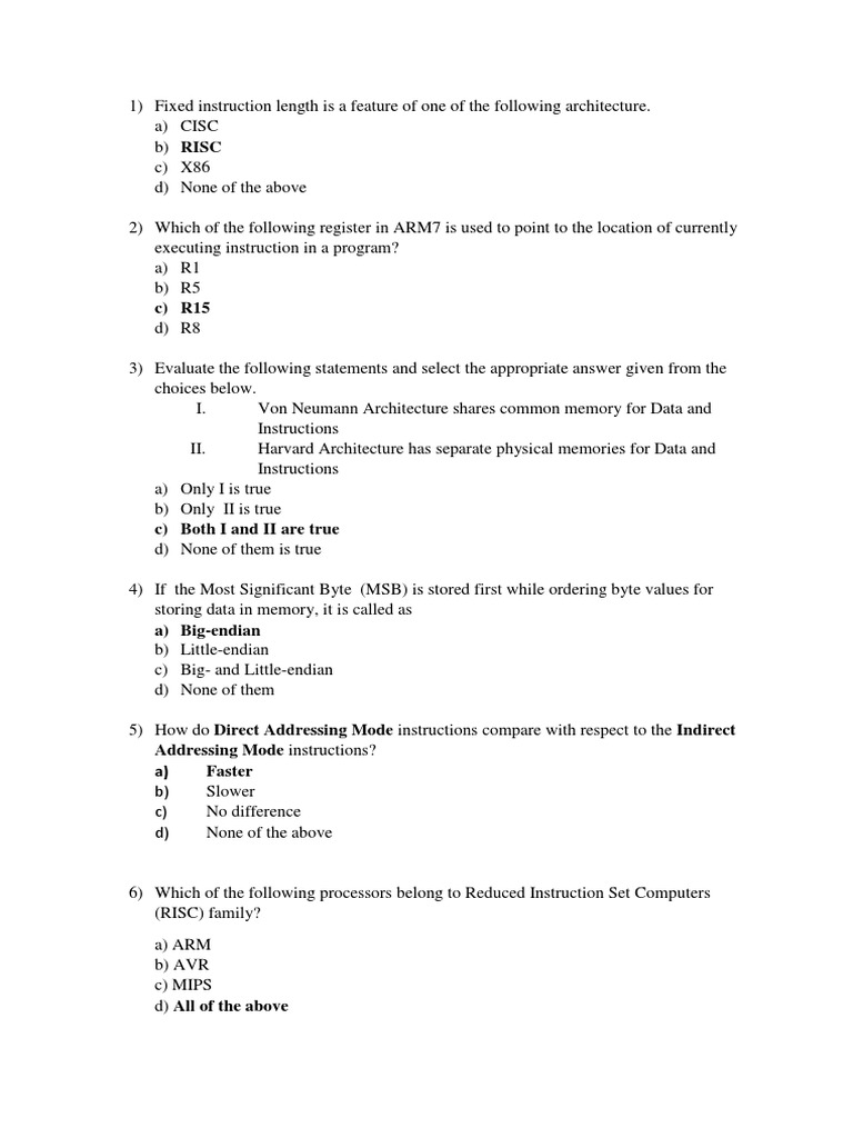 ARM MCQs | PDF | Cpu Cache | Computer Data Storage