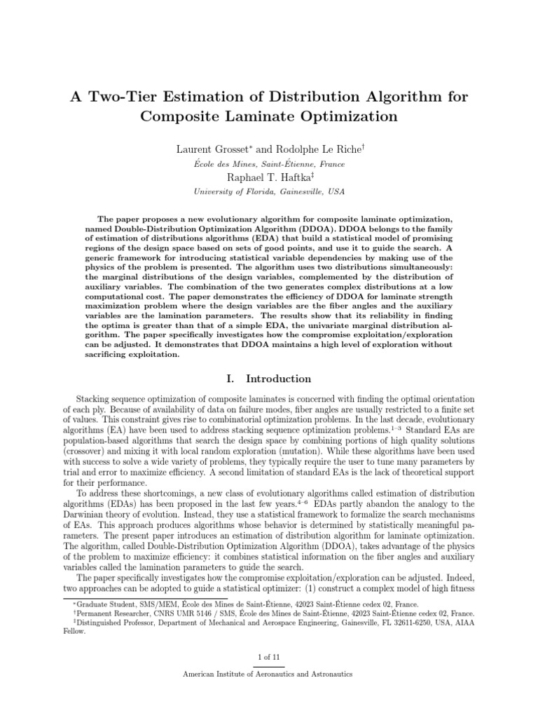 A Two-Tier Estimation of Distribution Algorithm For Composite Laminate Optimization Laurent ...