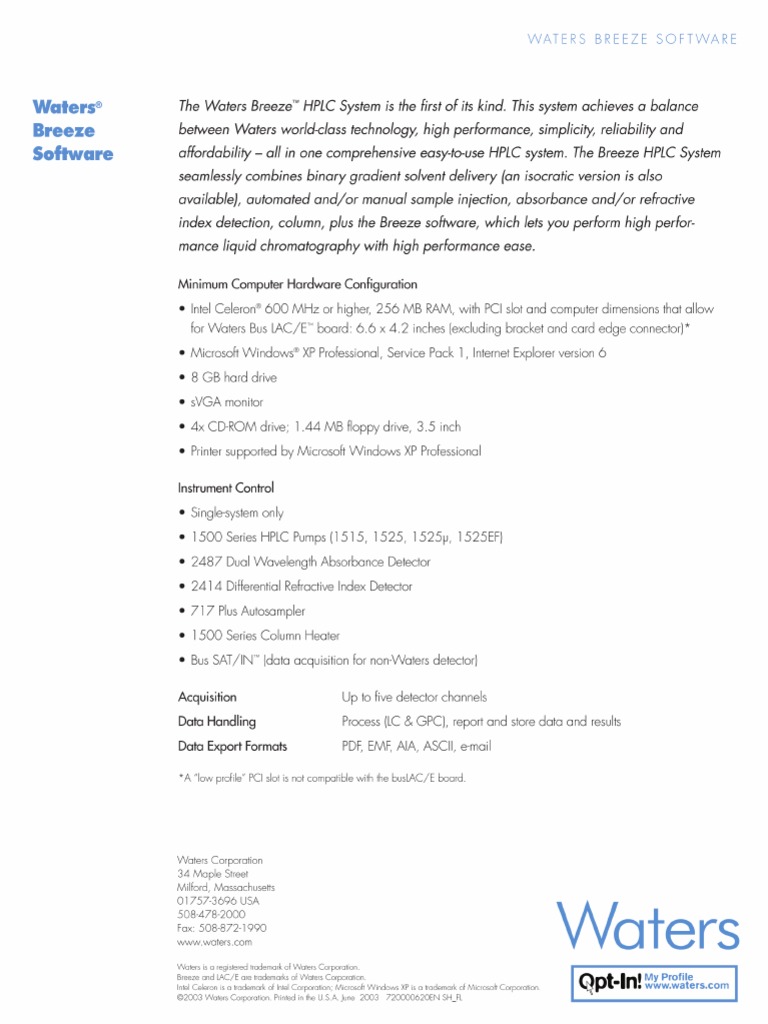 Waters Breeze Software | PDF
