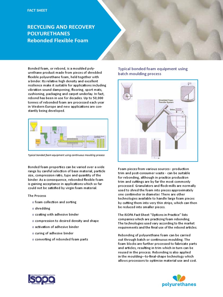 Rebonded Flexible Foam Recycling Guide | PDF | Polyurethane | Foam