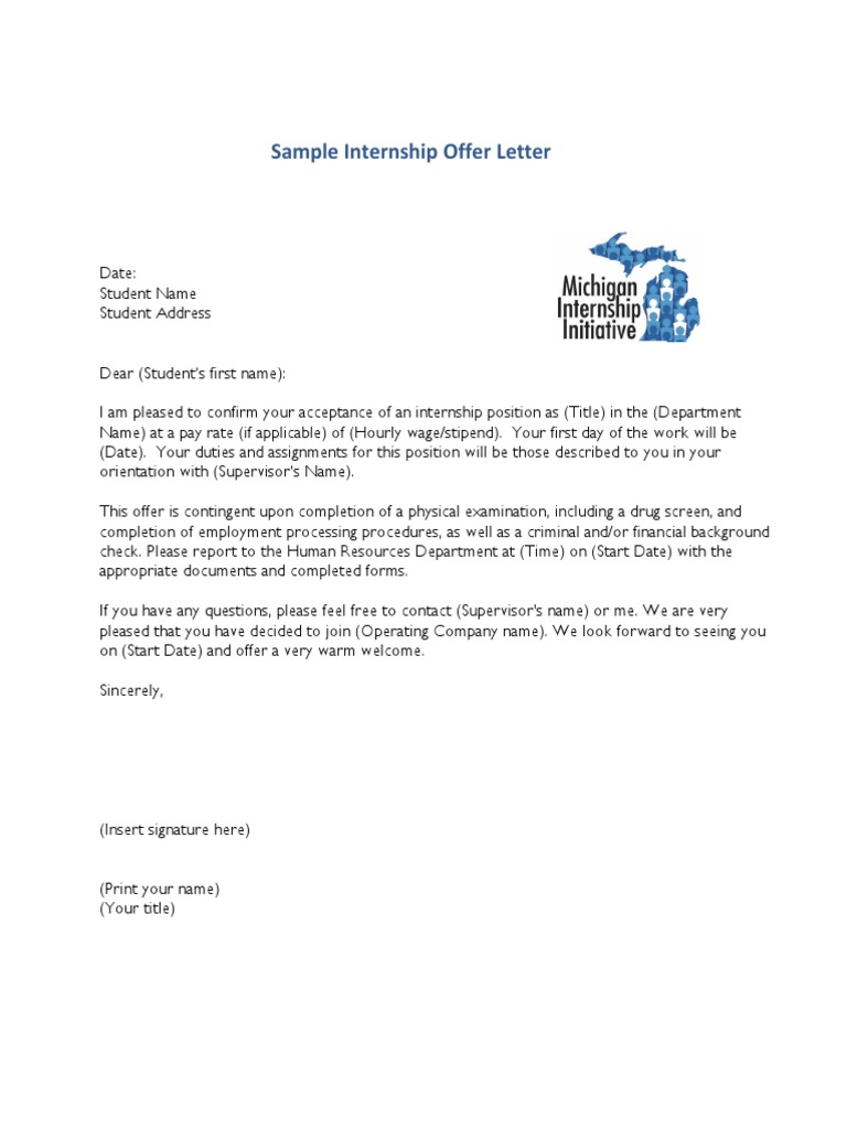 An Exciting Opportunity to Gain Valuable Experience: Sample Internship ...