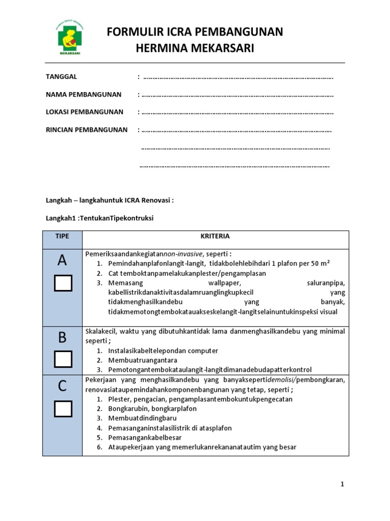 Form Icra Pembangunan Baru | PDF