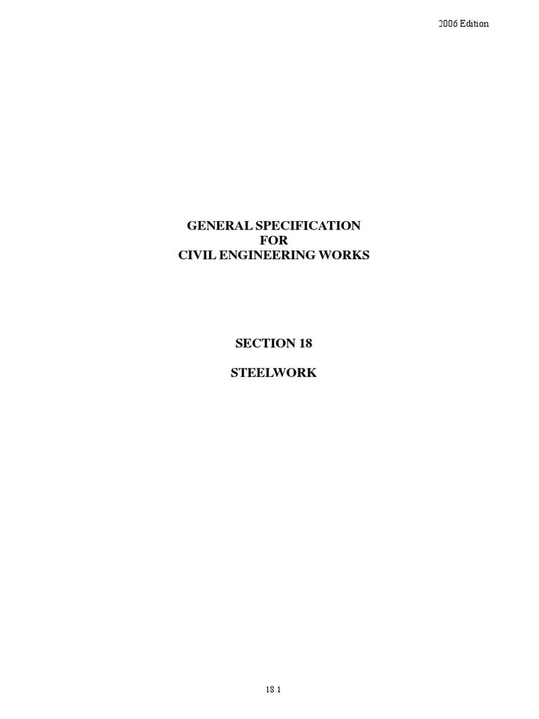 General Specification FOR Civil Engineering Works: 2006 Edition | PDF ...