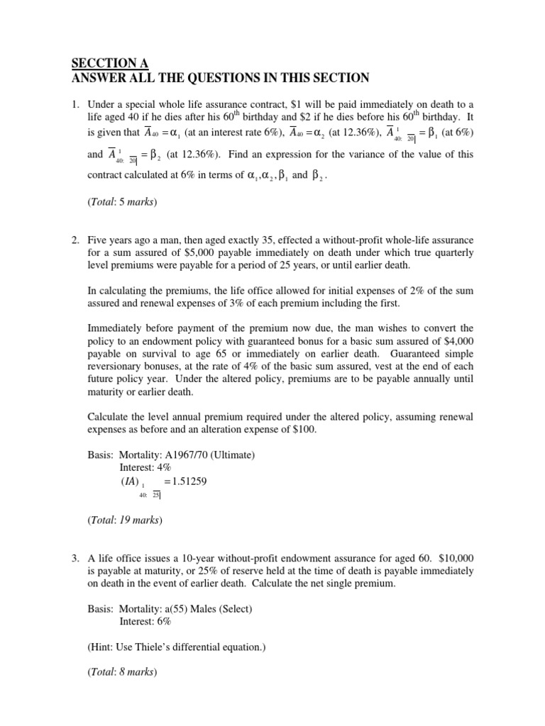 Actuarial Calculations for Life Insurance, Pensions, and Multiple State ...