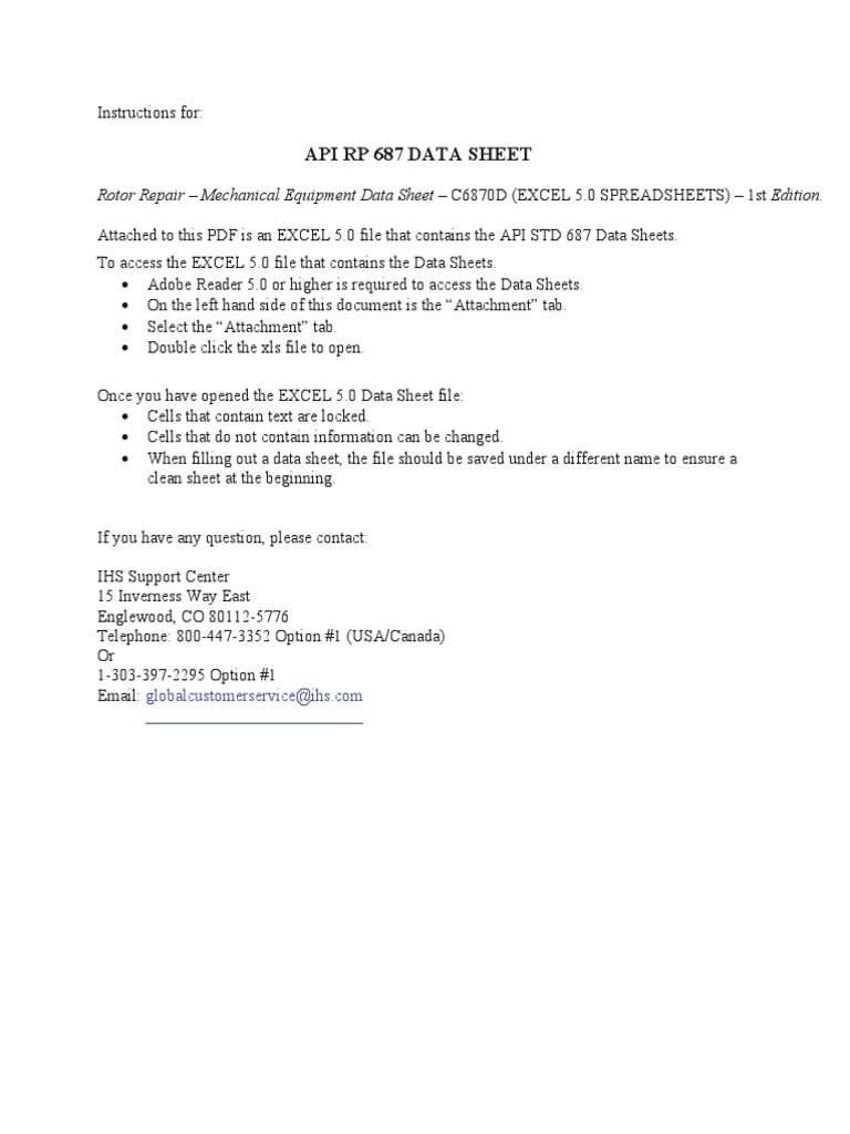 API 687 Rotor Repair Data Sheet PDF | PDF