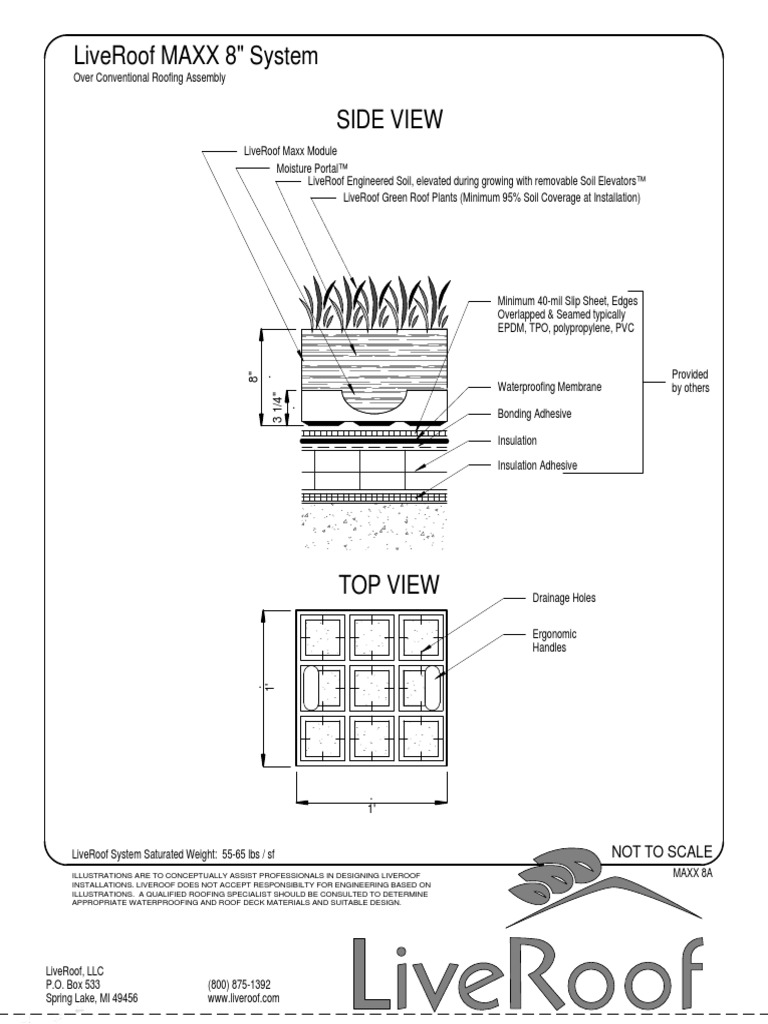 Liveroof Maxx 8" System Side View: Not To Scale | PDF | Engineering ...