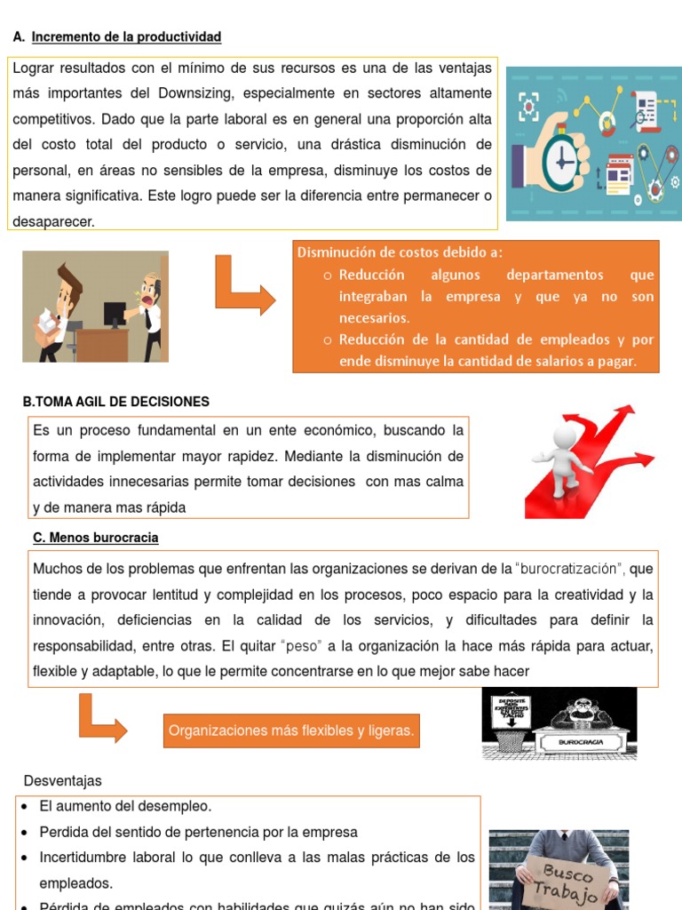 Los beneficios del downsizing en la productividad y toma de decisiones de una organización | PDF ...