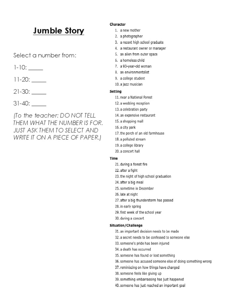 Jumble Story | PDF