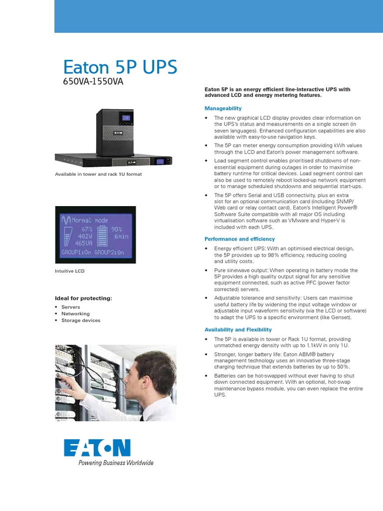 Eaton 5P Datasheet SEA | PDF | Computing | Computer Hardware