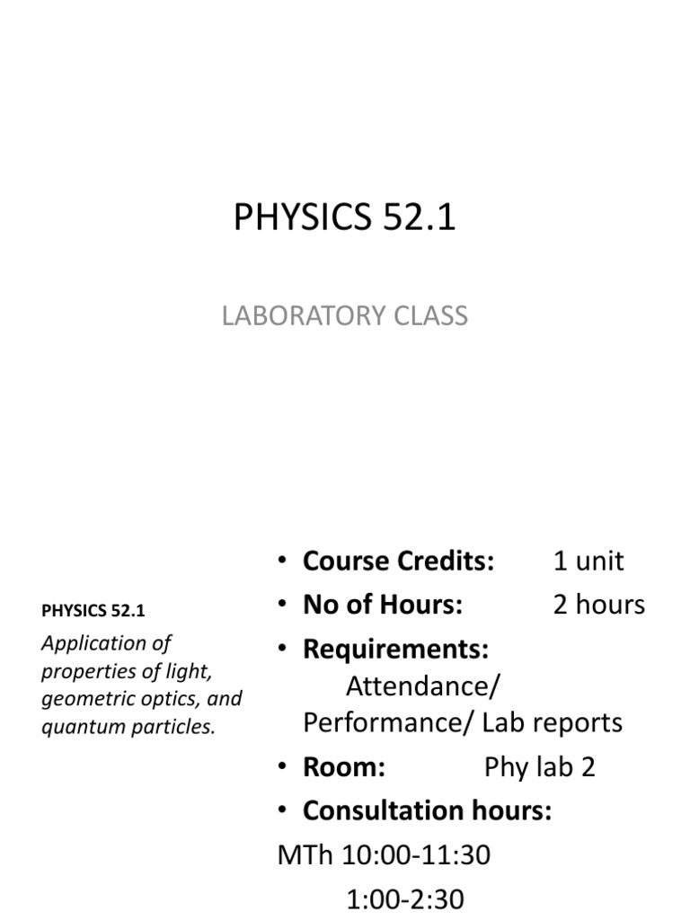 Physics Lab | PDF | Optics | Light