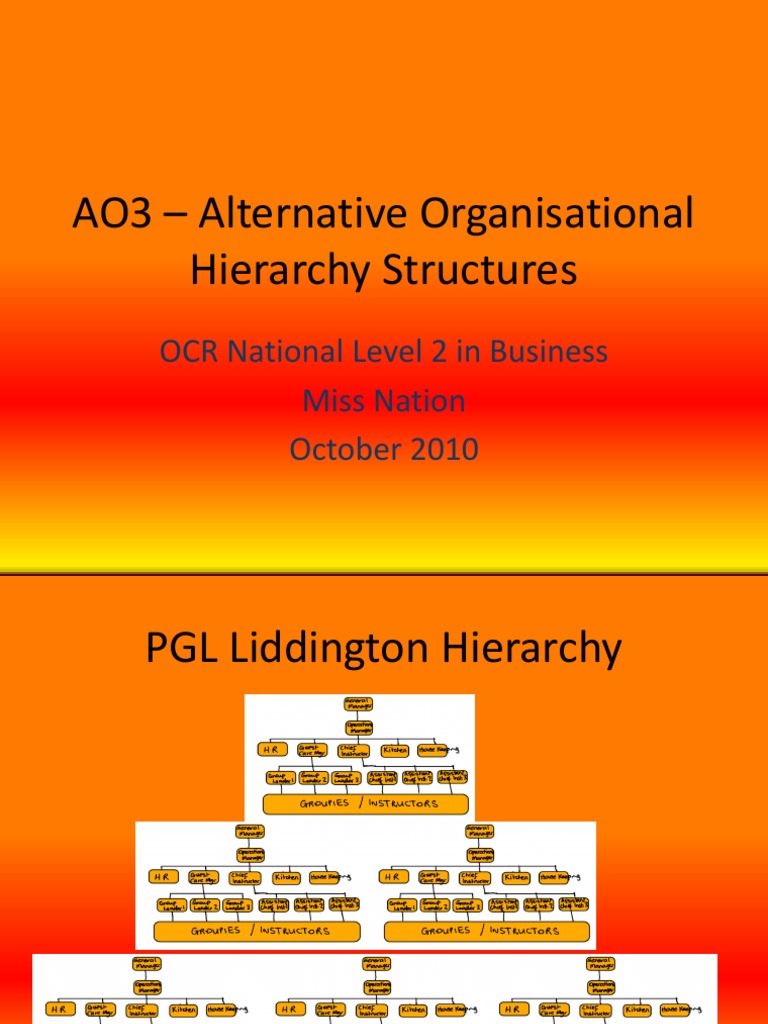 AO3 - Alternative Organisational Hierarchy Structures: OCR National ...
