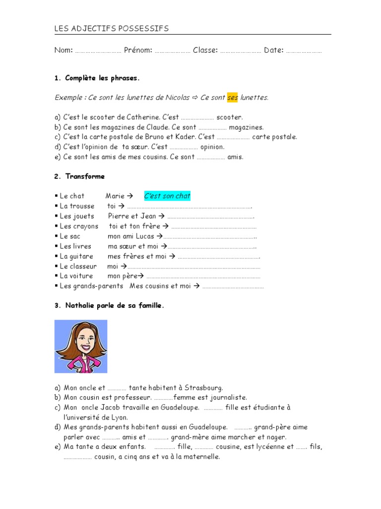 Les Adjectifs Possessifs | PDF | Maison et jardin