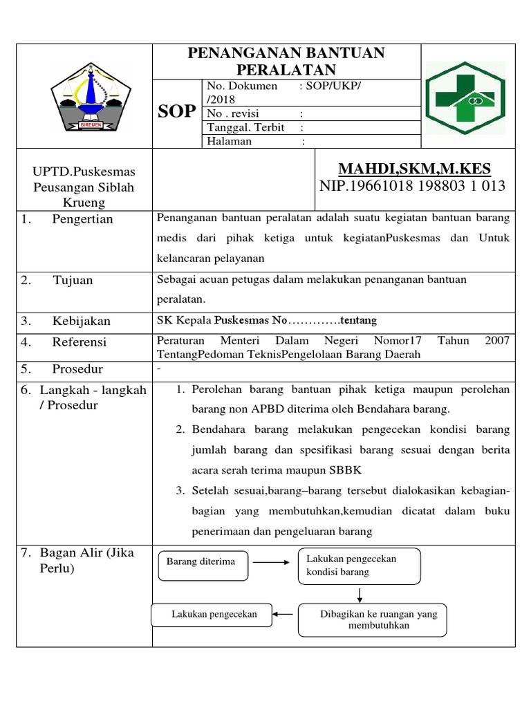 Sop Penanganan Bantuan Peralatan | PDF | Hukum