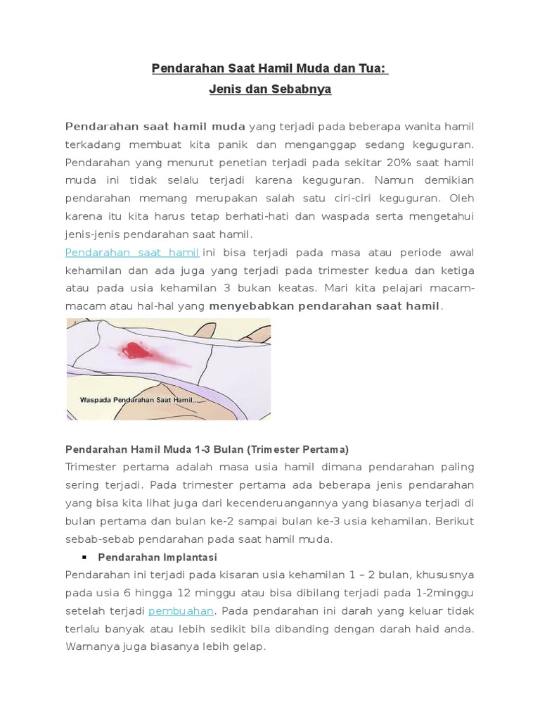 Pendarahan Hamil: Jenis dan Penyebabnya | PDF