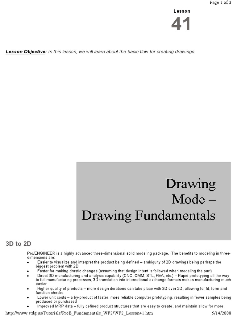 Creating 2D Drawings in Pro/ENGINEER | PDF | 3 D Computer Graphics ...