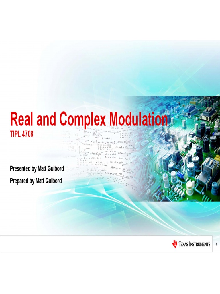 TIPL4708 - Real and Complex Modulation | PDF | Modulation ...