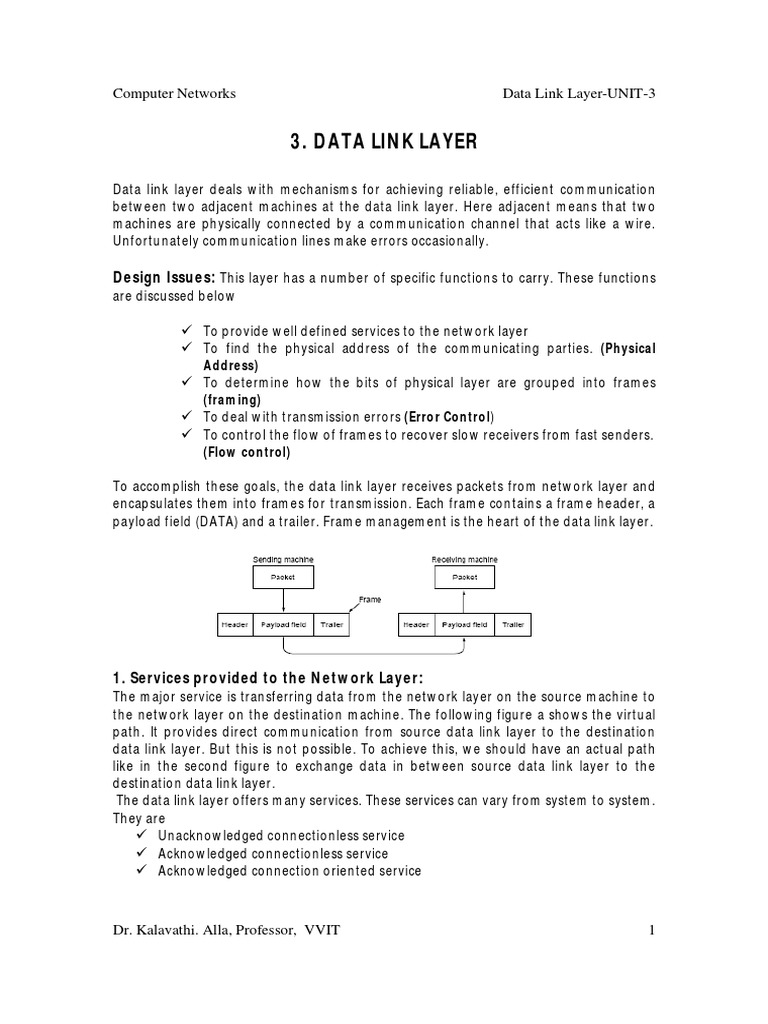 Computer Networks - Unit 3 - Data Link Layer | PDF | Transmission Control Protocol | Error ...