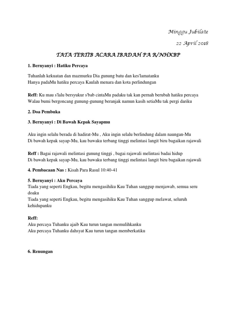 Tata Tertib Acara PA | PDF | Agama & Spiritualitas