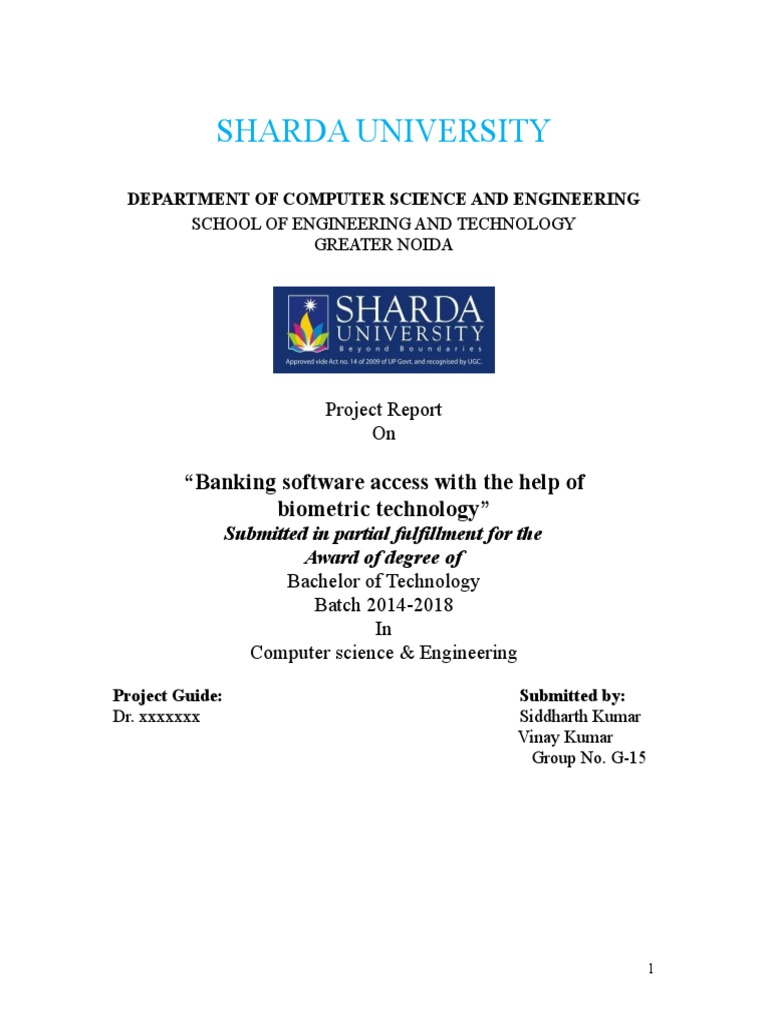 Biometric Banking Software Project Report | PDF | Academic Degree ...