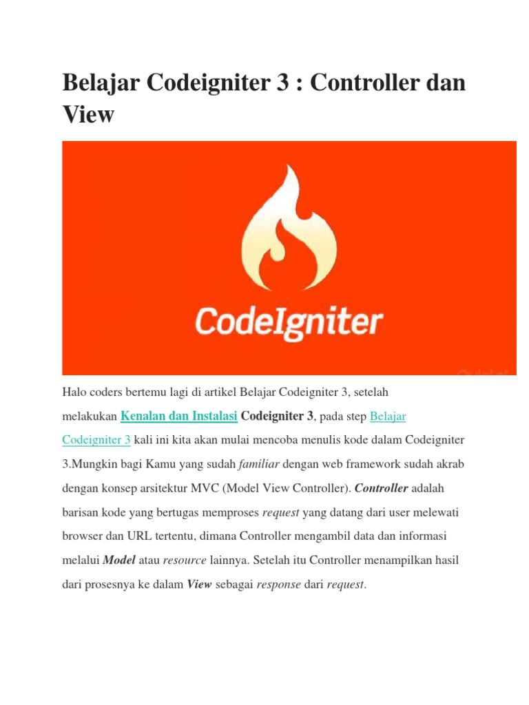Belajar Controller di Codeigniter 3 | PDF